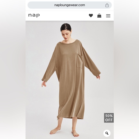 Dresses | Nap Loungewear Modal Pocket Midi Tshirt Dress Pink Flare Os | Poshmark